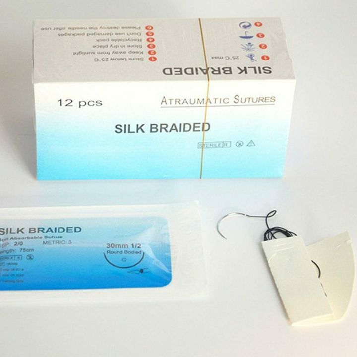 Silk Suture Thread (12 Pieces) Best Suture Practice Thread For Medical ...