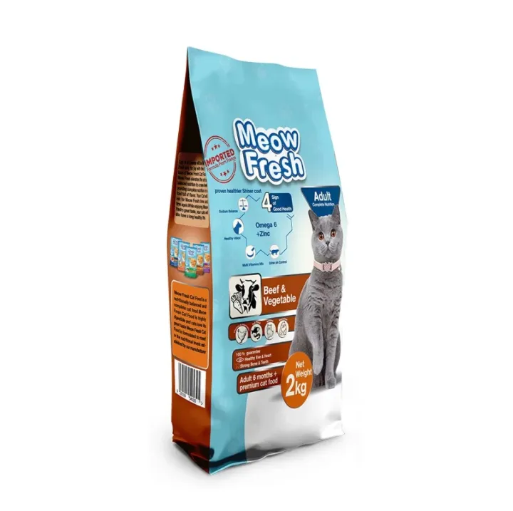 Meow Fresh Dry Cat Food Classic 2 Kg Beef and Vegetable Flavor Cats ...