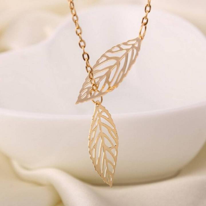 New Trendy Long Pearl Necklace Leaf Pendant Necklace for Girls | Daraz.pk