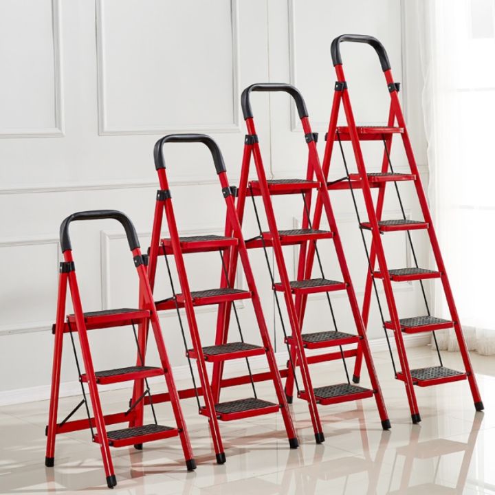 2,3,4,5 & 6 Steps Folding Ladder - Red Shop Easy | Daraz.pk
