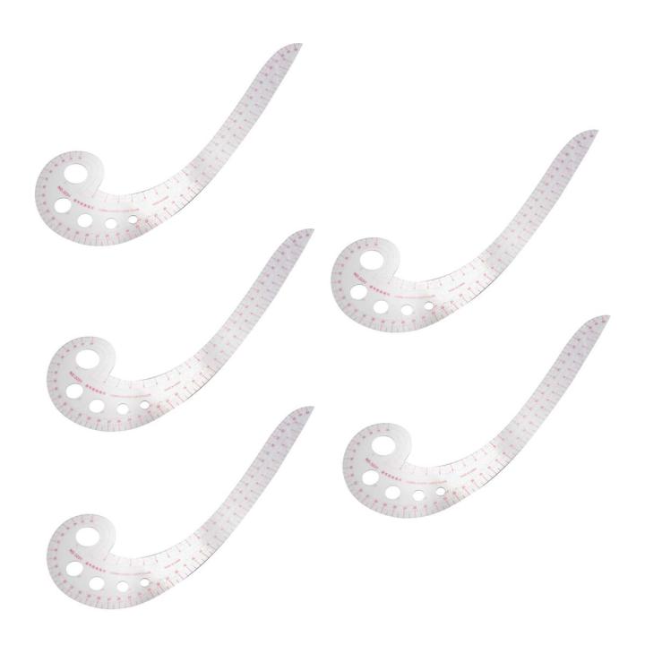 5pcs 11.8 inch Long Comma Shaped Plastic Transparent French Curve Ruler ...