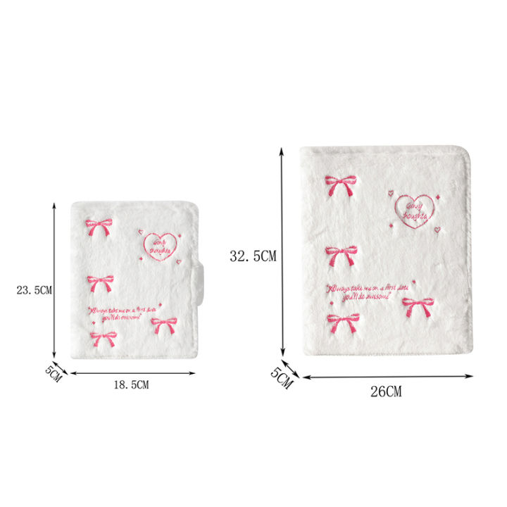 A4/A5 3 Inch Small Card Storage Bowknot Plush Photo Album Binder ...