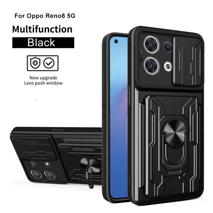 For OPPO Reno8 5G Case Card Bag Sliding Window Camera Protection ...