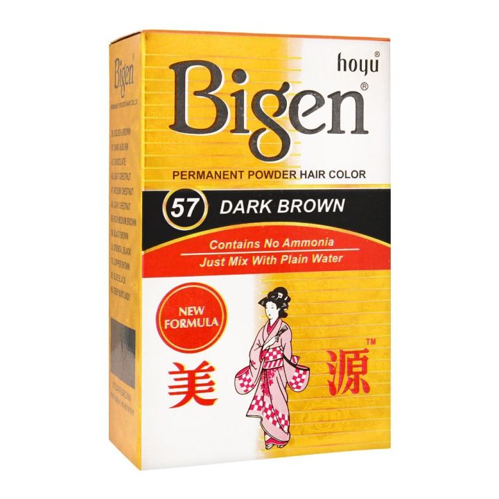 Bigen Permanent Powder Hair Color, 57 Dark Brown | Daraz.pk
