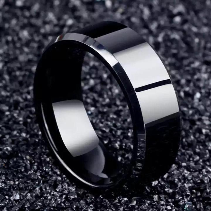 Fashion Charm Jewelry ring men stainless steel Black Rings For Women Daraz.pk