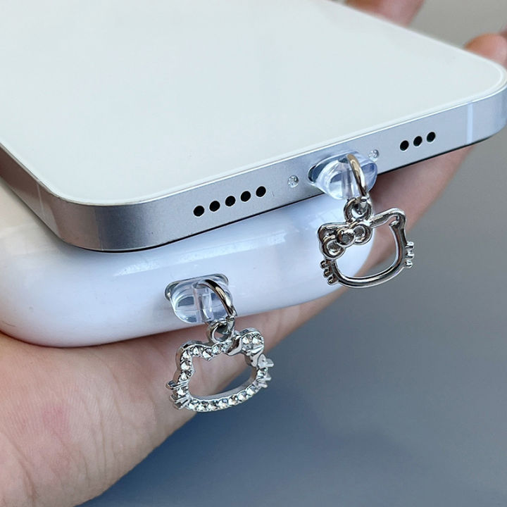 【2025 NEW】 Phone Dust Plug Cute Hello Kitty Pendant USB C Charging Port ...