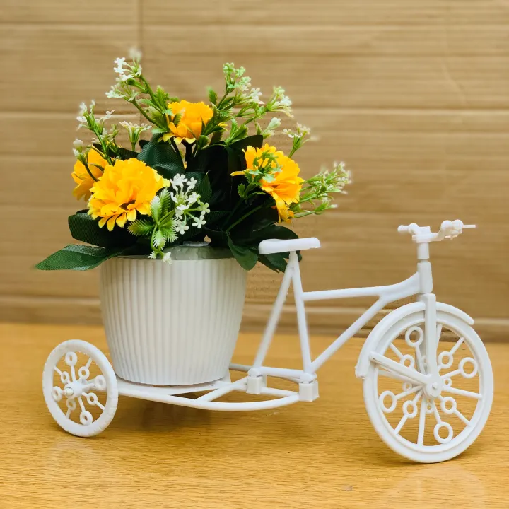 Unique Floral Cycle Decoration With Artificial Flowers Bicycle Woven ...