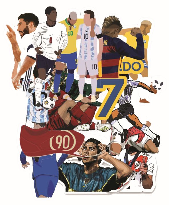 Multiple Football Stickers Of Your Choice Available In Single, Pack of ...