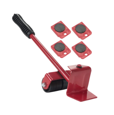 Furniture Moving Tool Set of 4 Mover Roller plus 1 Wheel Bar Heavy Duty ...
