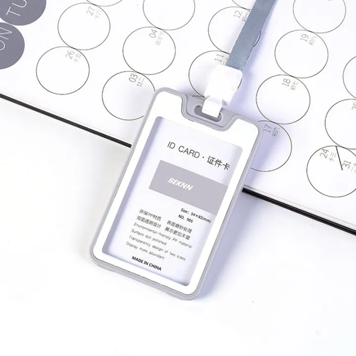 Employee Name ID Business Card Cover Identity Badge With Rope Work Card ...