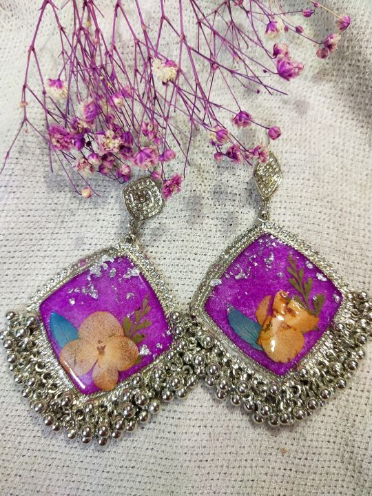 Handmade Resin Jumkha | Resin Jumkay | Resin Jumka Earrings for Girls ...