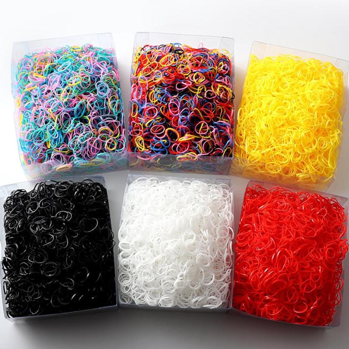 2000pcs Girls Hair Bands Hair Accessories Nylon Rubber Band Elastic ...