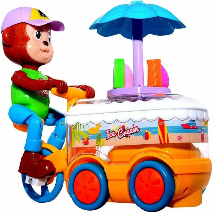 Kids New battery operated light sound universal bump & go Toys Monkey ...
