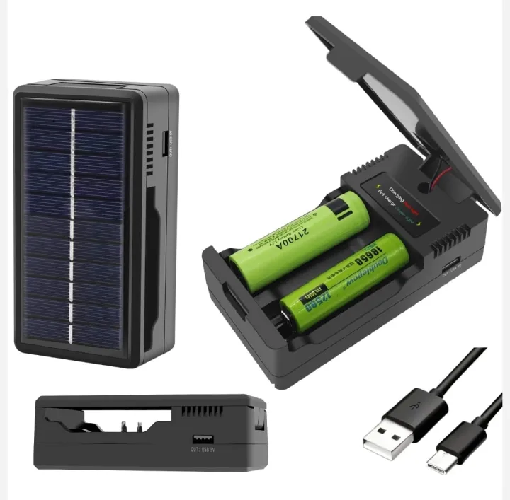 Solar lithium battery 18650 dc 5v power bank (Cell not include). | Daraz.pk