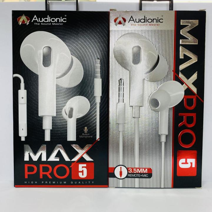 Audionic MAX PRO 5 Handsfree Premium Quality Pro Style earphones extra ...