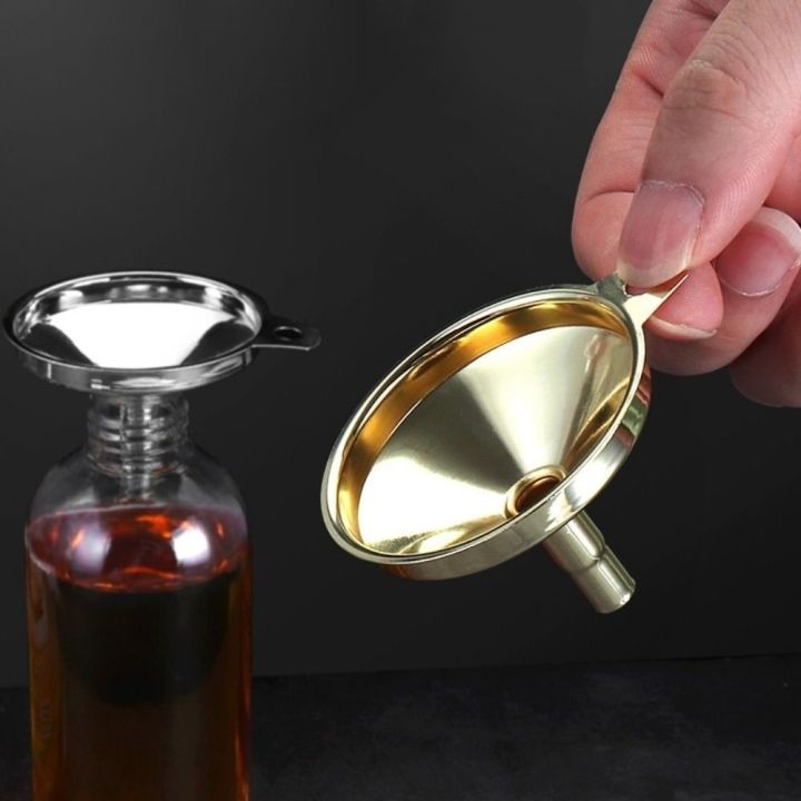 Kitchen Tools Stainless Steel Kitchen Funnel Gold Color Cone Shape Oil ...