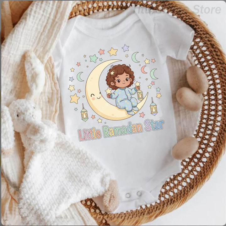 Customized Baby Romper Half Sleeves Little Ramzan Star Printed R32 ...