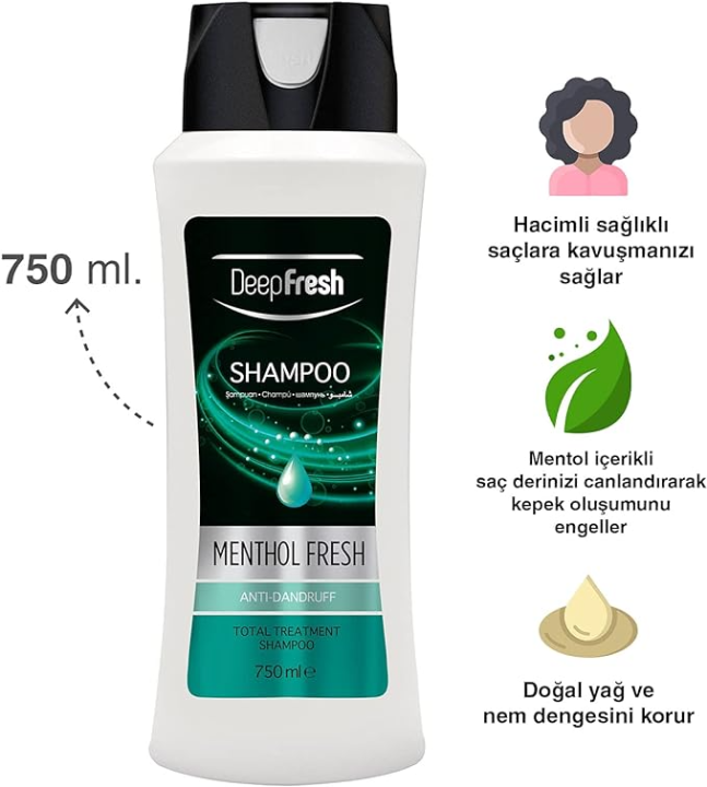 Deep Fresh Menthol Fresh Shampoo Anti Dandruff 750ml | Daraz.pk