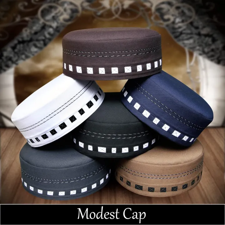 Modest Men's Kufi Hat - Soft Polyester Cotton Islamic Prayer Cap, Kofi ...