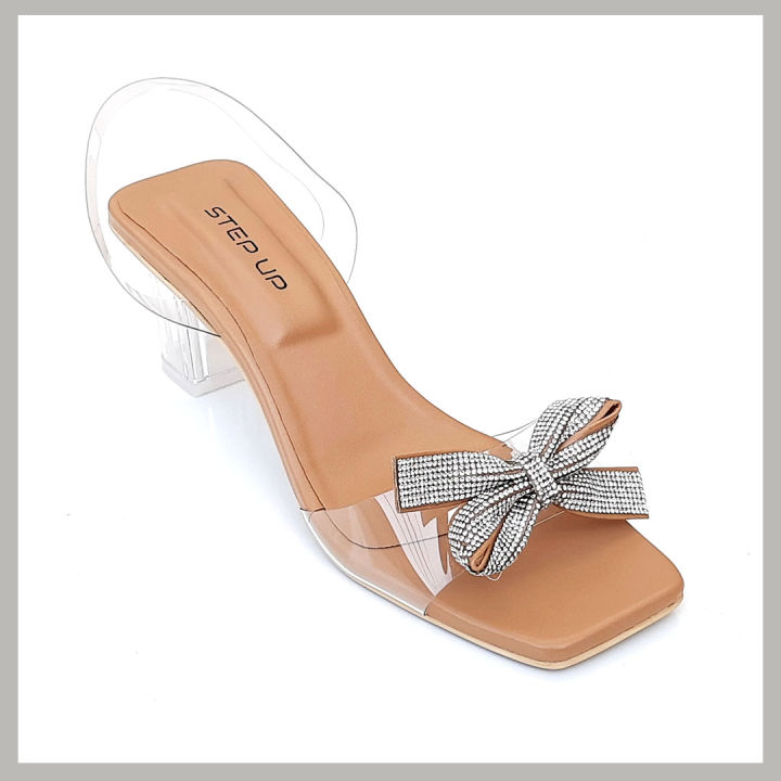 STEPUP Women’s Marigold Transparent Heels Stylish and Comfortable ...