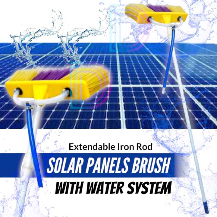 Solar Panel Cleaning Brush with Water System, 8 to 12 feet Adjustable ...
