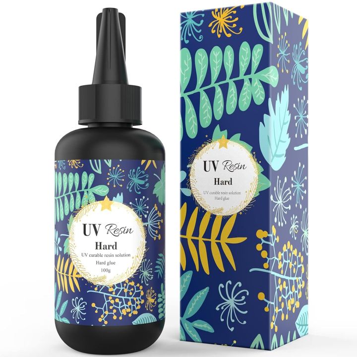 UV Resin - 100g Crystal Clear Hard Type UV Glue Ultraviolet Curing Epoxy Resin for DIY Jewelry ...