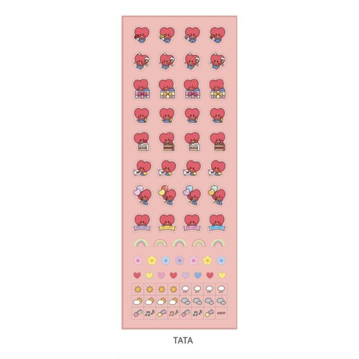 Kpop BTS BT21 Cartoon Transparent Stickers Baby Daily Stickers Hand ...