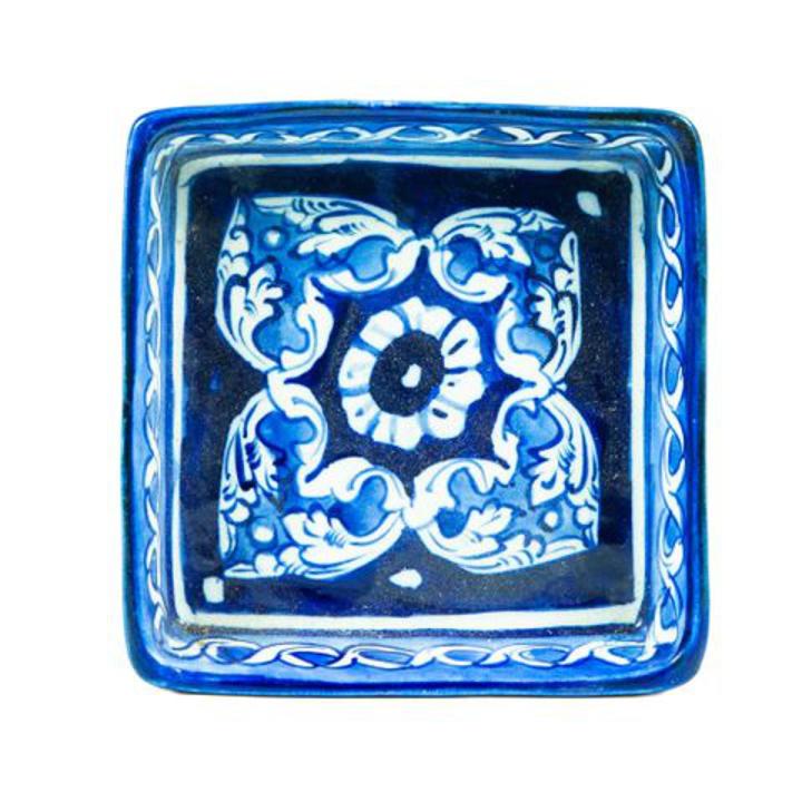 Concave Craft Ceramic Blue Pottery Square Serving Tray - Shape 3 ...
