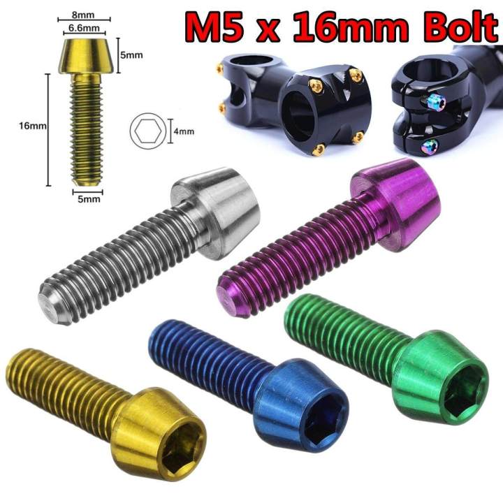 M5 x 16mm Titanium Ti Hex Tapered Head Bolt Screw Bicycles Bikes Stem Bolts | Daraz.pk