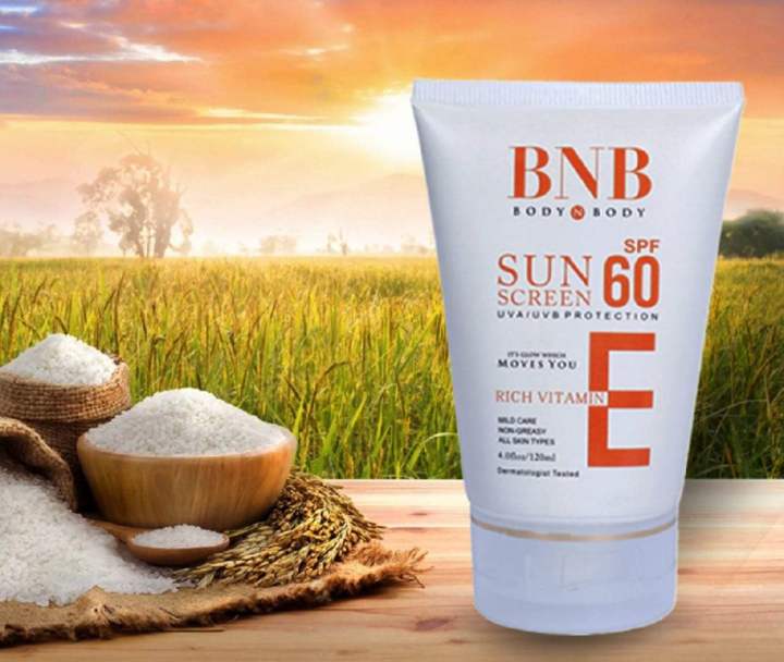 B.N.B Sunscreen 60SPF UVA & UVB Protection. Rich in Vitamin-E. Water ...