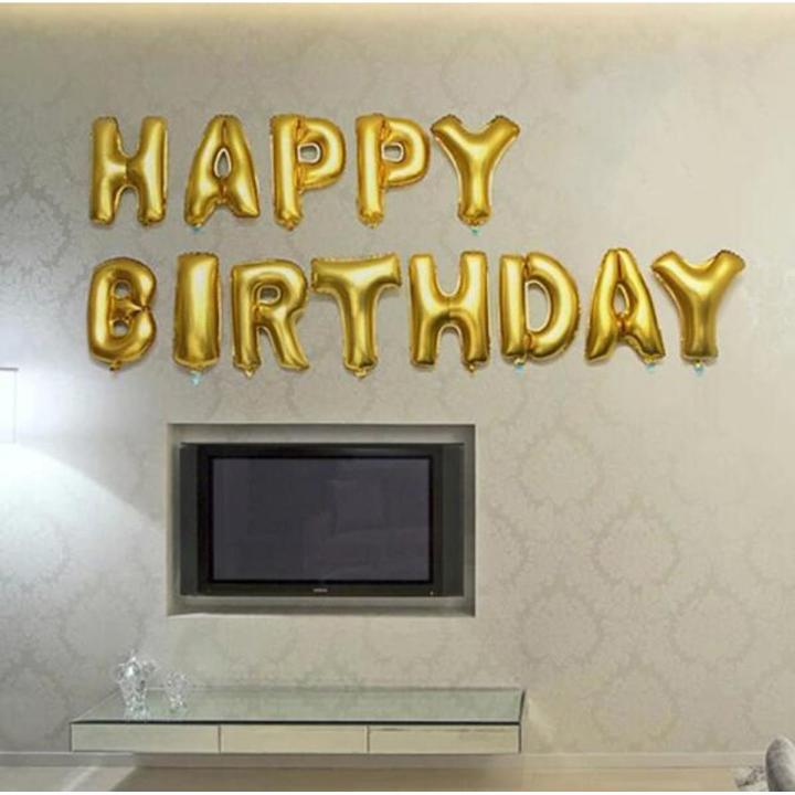 Happy Birthday Alphabet Balloons Set golden Color | Daraz.pk