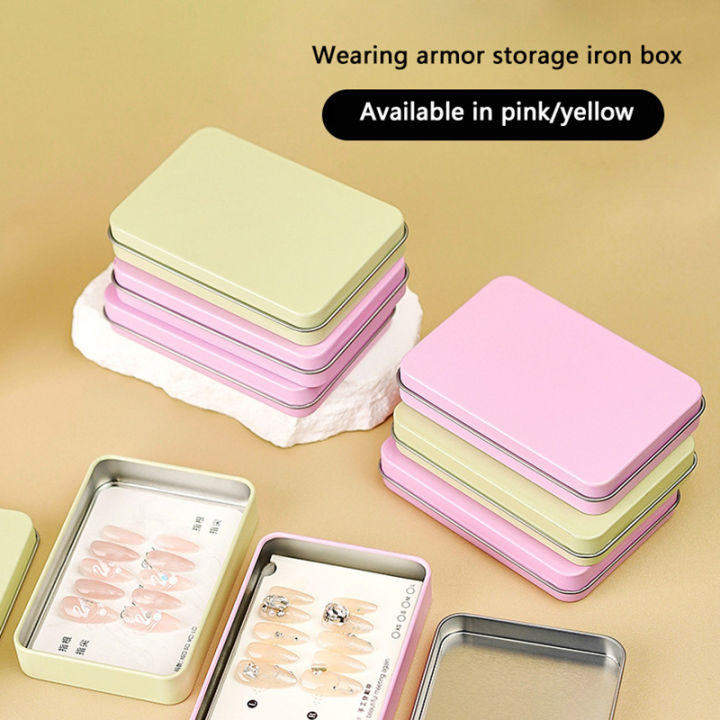 Macaron False Nail Tips Nail Art Display Storage Iron Box Manicure ...