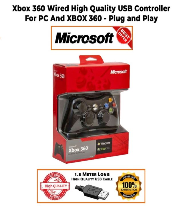 Xbox 360 Wired USB Gamepad Controller for PC & Xbox 360 Console | Plug ...