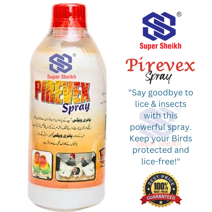 Pirevex Spray -Anti Lice Liquid (Without Spray) - For Birds - Animals ...