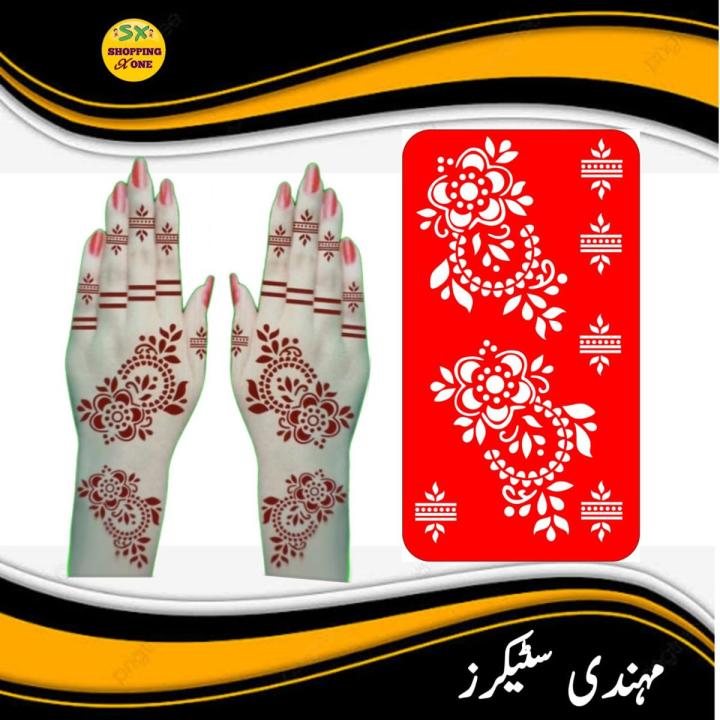 Mehndi sticker Mehndi design Mehndi Stencil | Daraz.pk