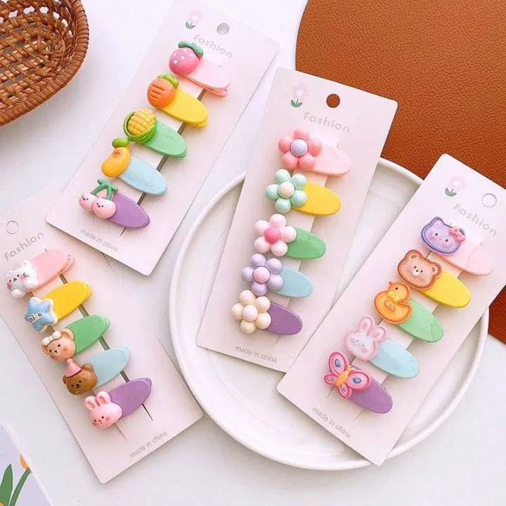GP 6 pcs Cute Matt Color Hair Pins. Hairpins for Kids. Korean Hair pins ...