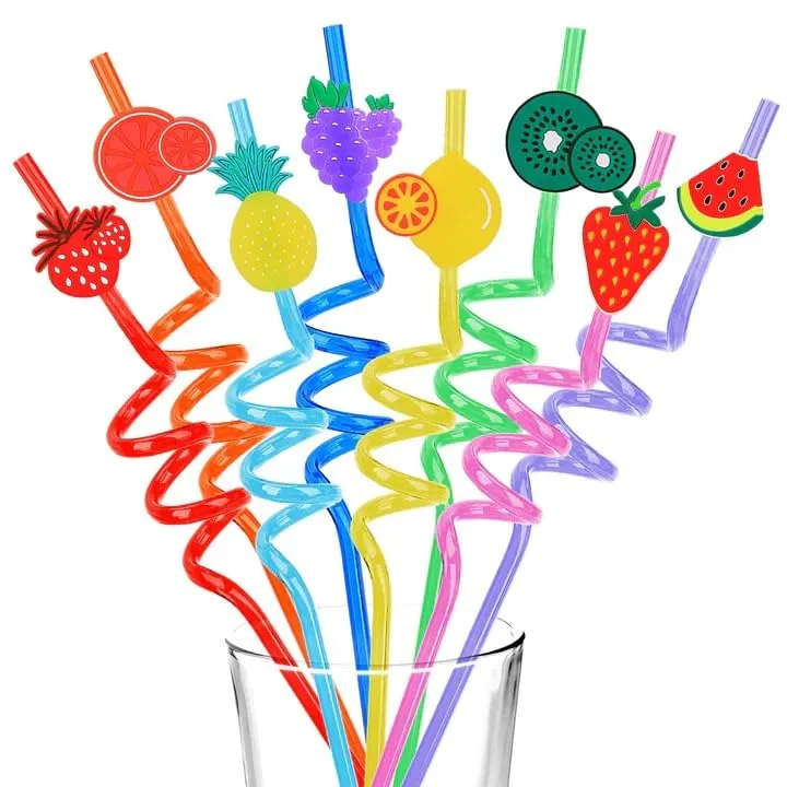Reusable Straw For Kids - Fruit Shapes - Cartoon Shape - Spiral ...