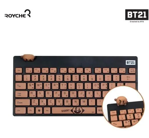 BT21 x Royche - Wireless Keyboard - Shooky / Branded keyboard /silent ...