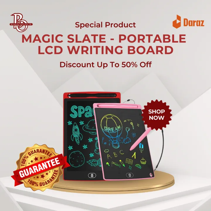 Magic Slate - Portable LCD Writing Board & Blackboard for Kids' Drawing ...