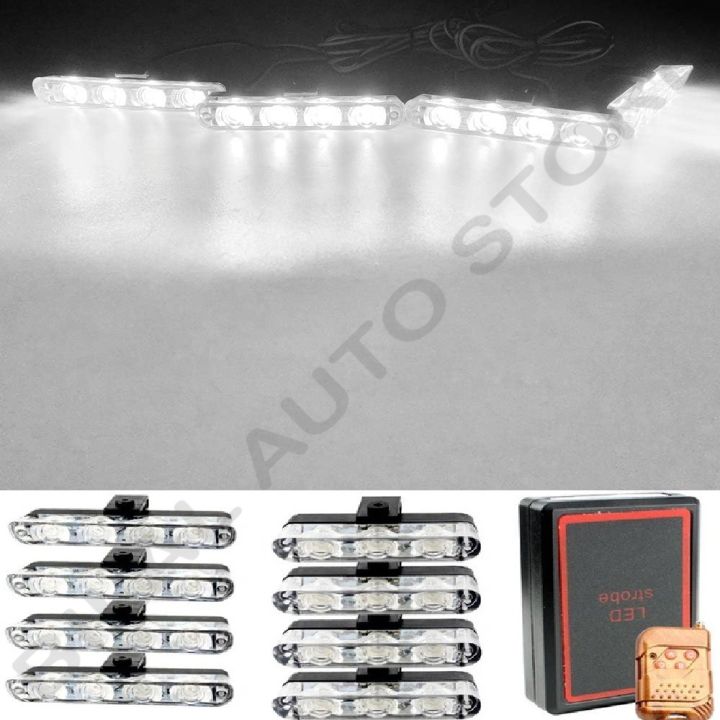 16 LED Universal Car Mount Grill Smart Daytime DC12V Running Flasher ...