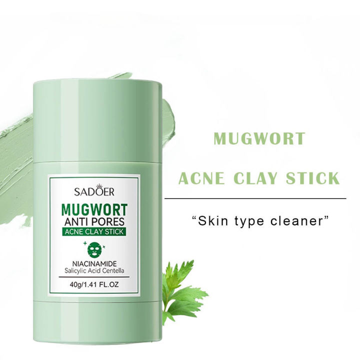 Mugwort Clay Stick Anti-Acne Clay Mask for Clean Pores and Blackheads ...