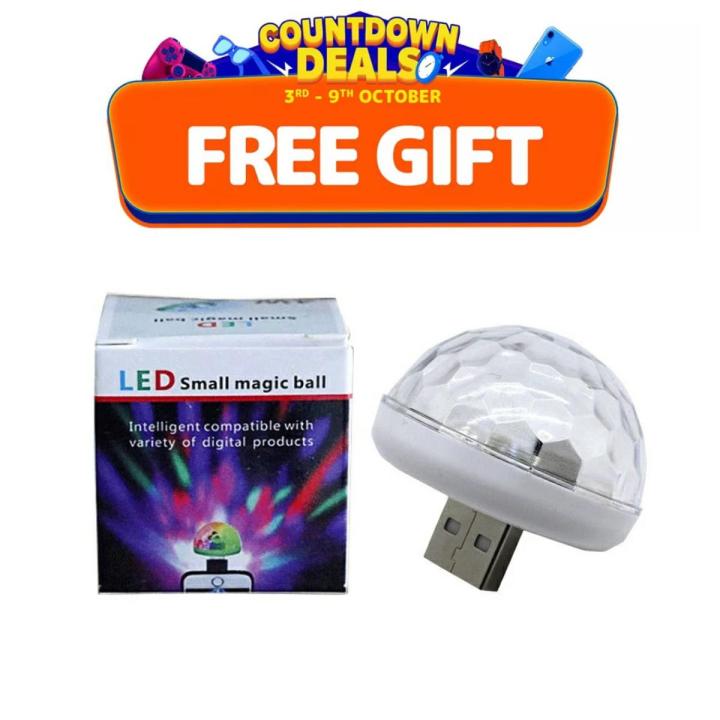 Mini USB RGB LED Disco Stage Light Portable Family Party Magic Ball Colorful Light Bar Club ...