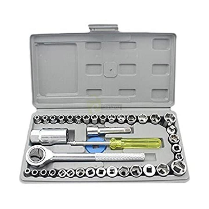 Aiwa 40 Piece Toolkit, Combination Socket Ratchet Wrench Set - Goti Set Ring Spanner, Pana Set ...