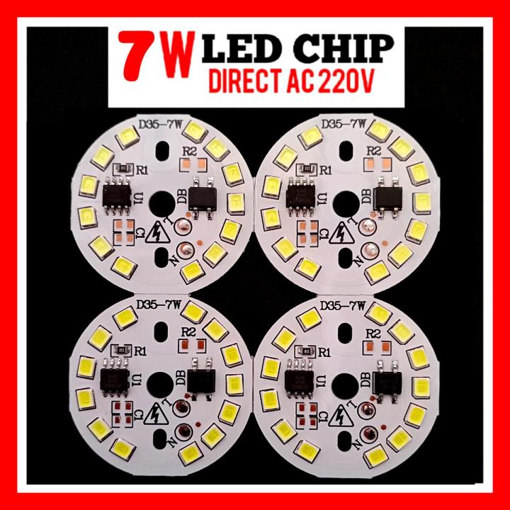 7W LED Chip Direct AC 220V input - Light Colour White (Pack of 4) High ...