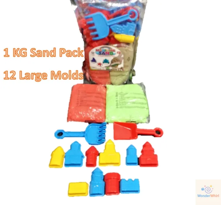 1 Kg Magic Kinetic Sand with Multiple Colors 1 Kilo Gram Jumbo Pack ...