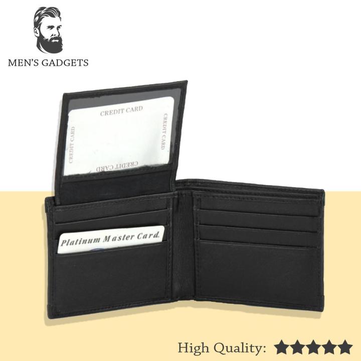 [ CLASSY ] Black Leather Wallet For Men [Pockets With Zip] | Daraz.pk