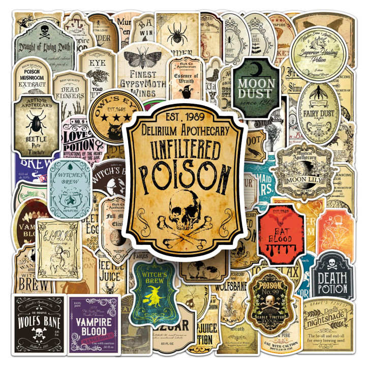 100 Piece Potion Stickers Waterproof DIY For Phones Laptop Car Sticker ...