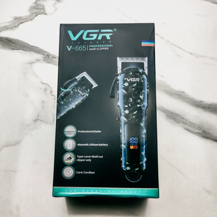 VGR V-665 Professional Hair Clipper | 1800mAh | Type-C Charging | LED ...