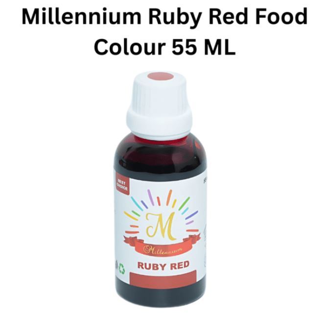 Millennium Ruby Red Food Colour 55 ML – Ruby Red Edible Dye for Cakes ...