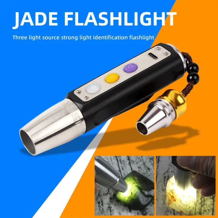 Multifunction Gem Checking Flashlight cob point Torch USB Charging ...